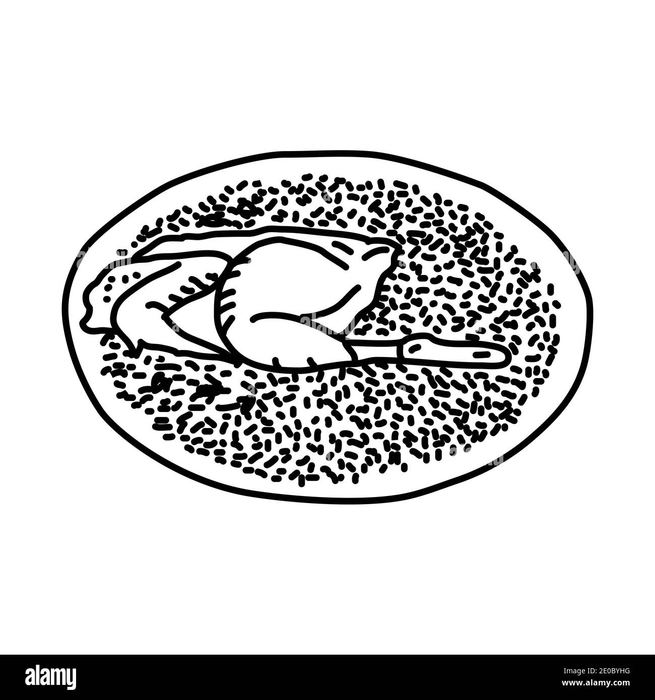 Mandi Saudi Arabia Food Hand Drawn Icon Set Vector Stock Vector Image ...