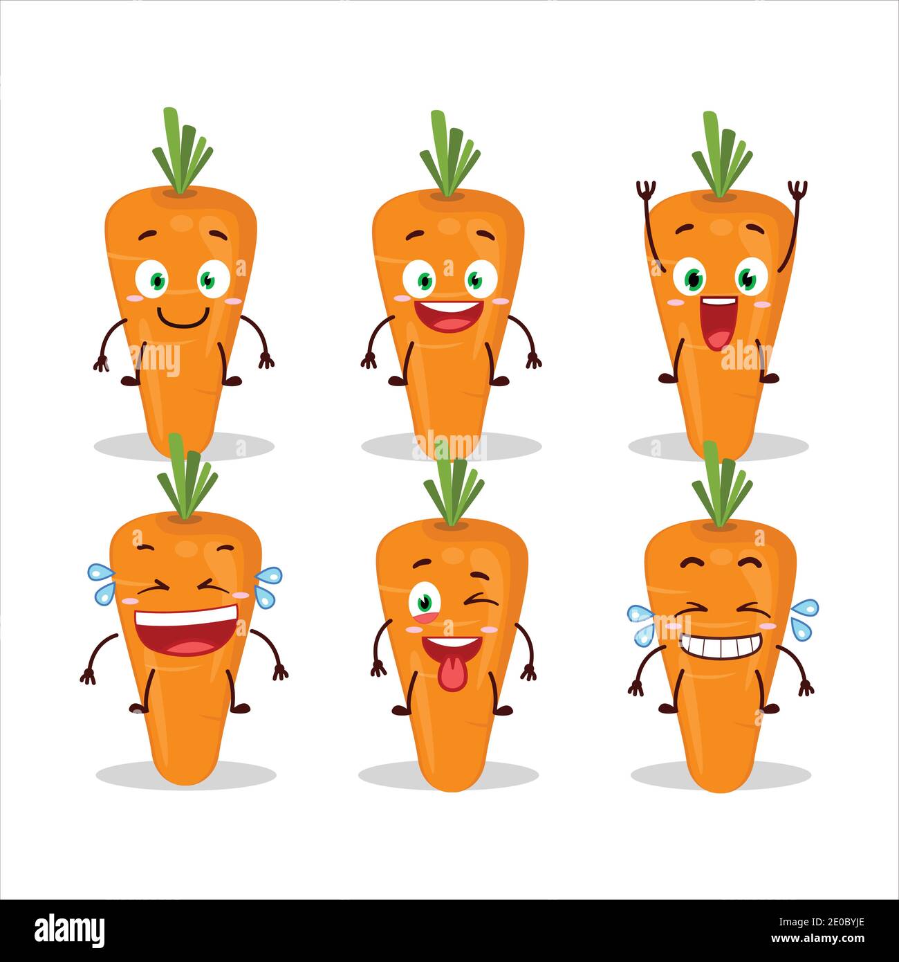 Cartoon character of carrot with smile expression Stock Vector Image ...