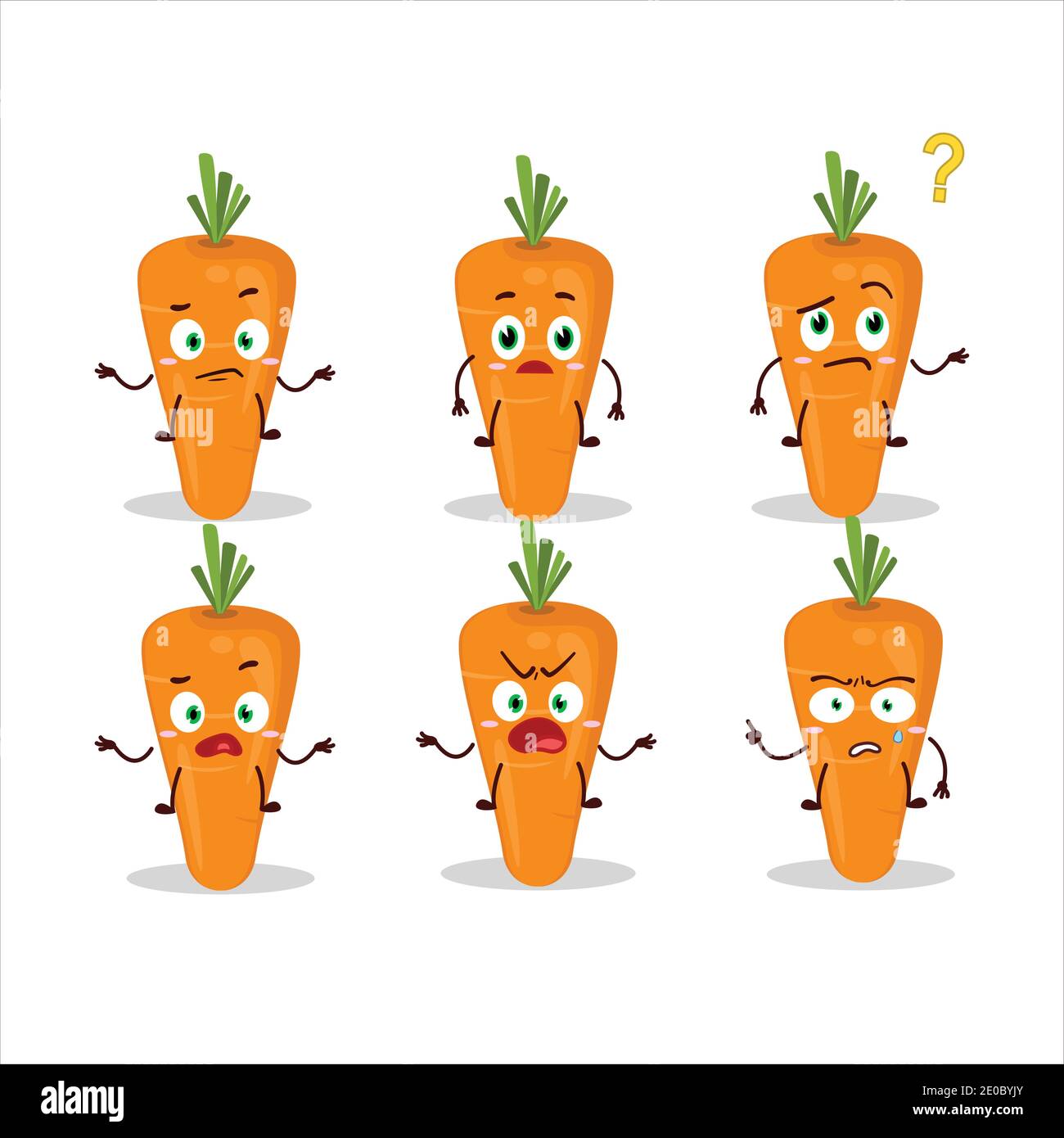 Cartoon character of carrot with what expression Stock Vector Image ...