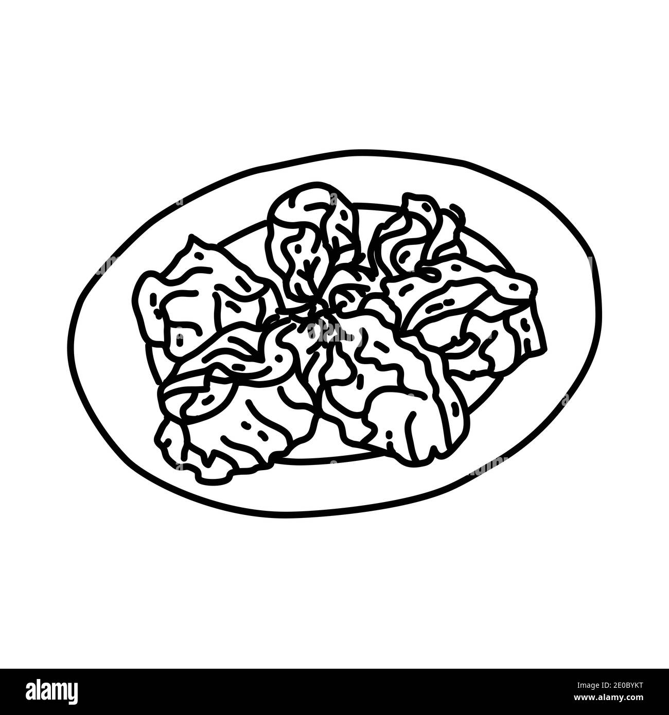 Manthoo Saudi Arabia Food Hand Drawn Icon Set Vector Stock Vector Image ...