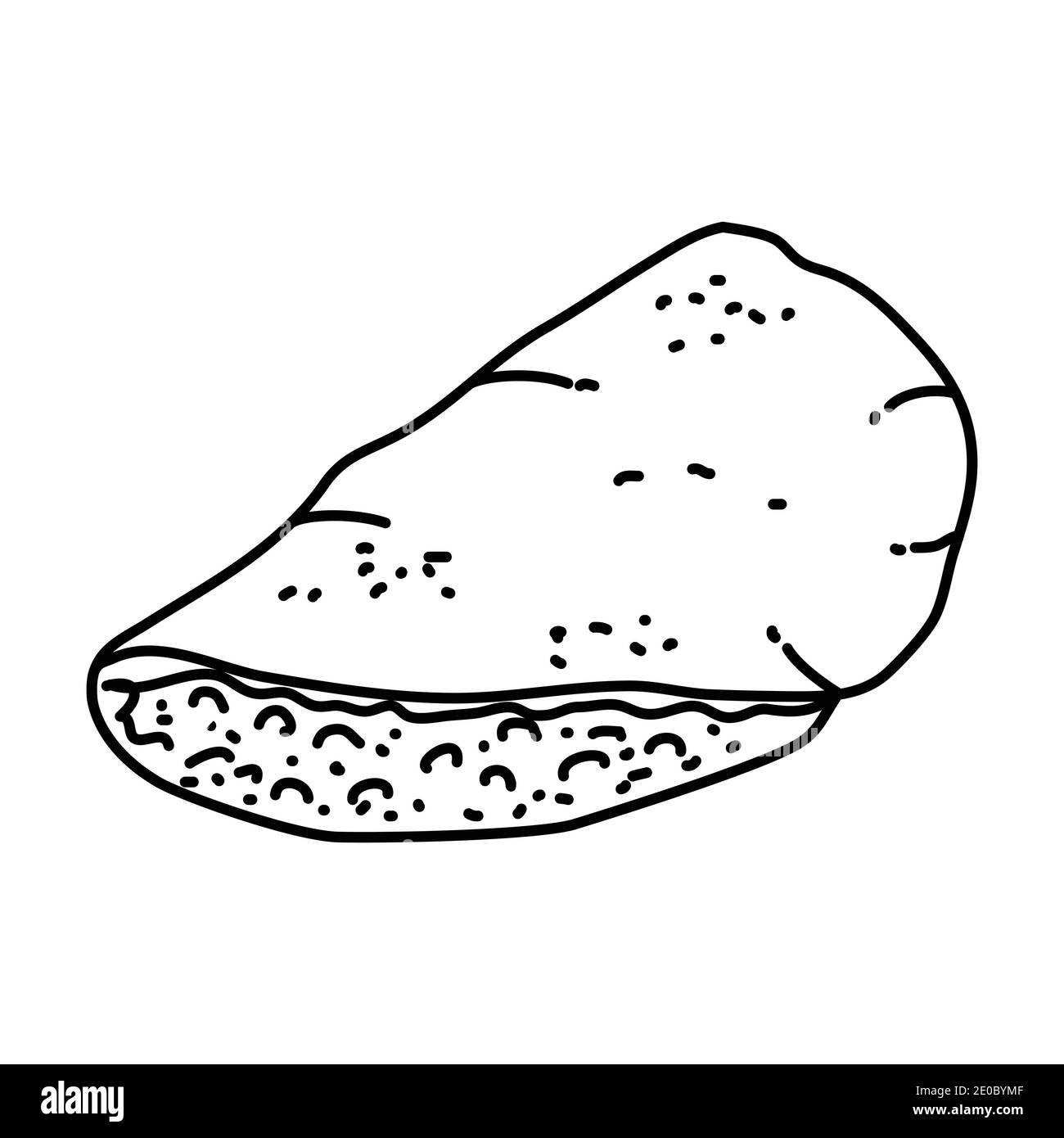 Markook Bread Saudi Arabia Food Hand Drawn Icon Set Vector Stock Vector ...