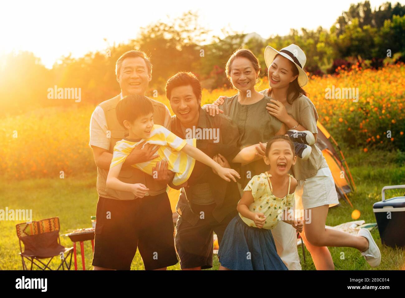 Flowers standing up in a happy family Stock Photo - Alamy
