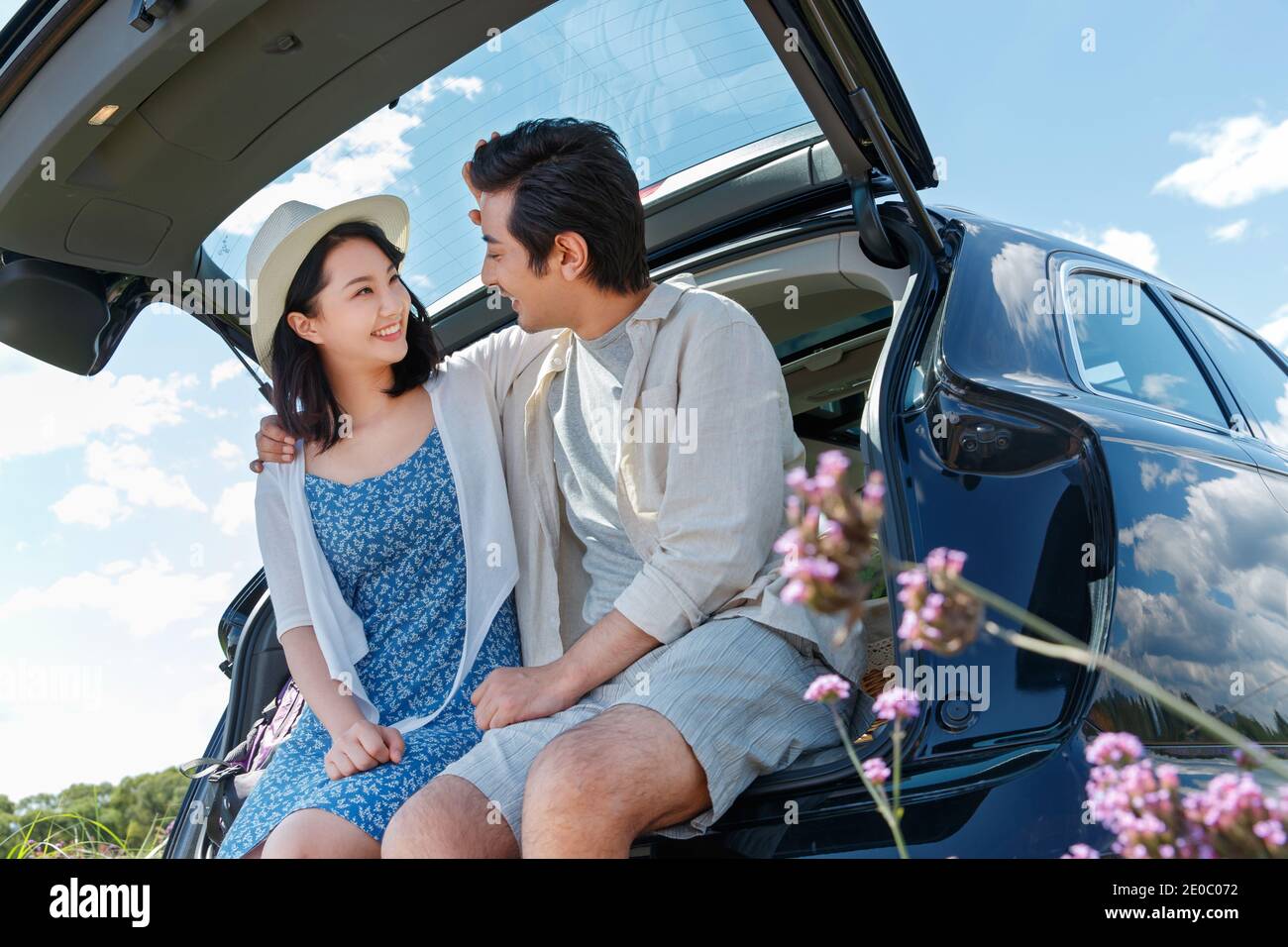 Young couples road Stock Photo - Alamy