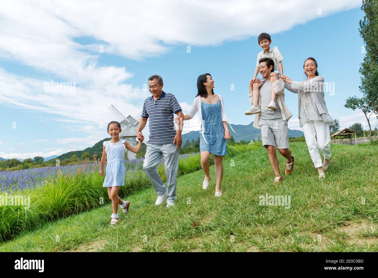 The happiness of the family in the suburbs Stock Photo - Alamy