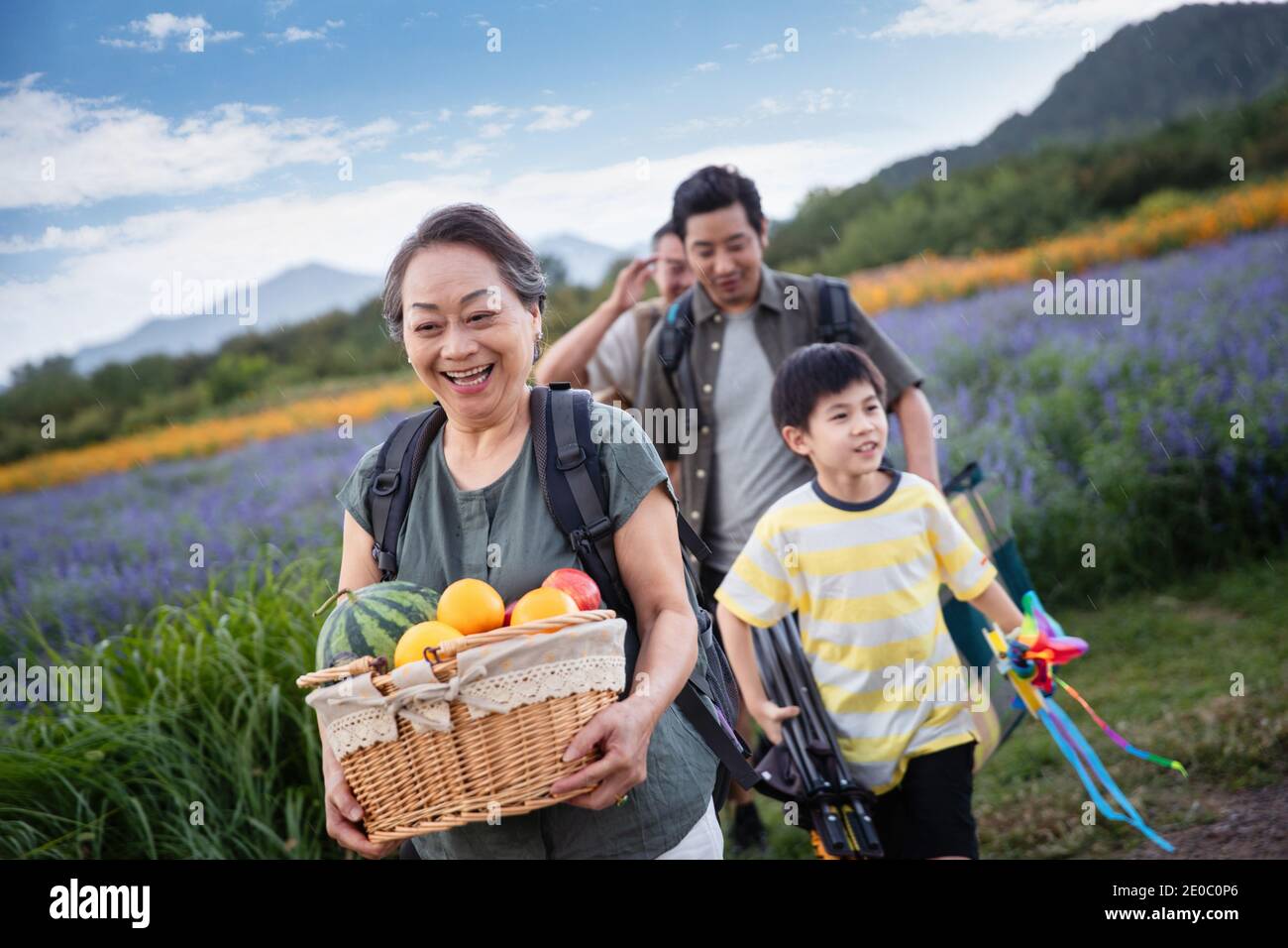 Happy family outing Stock Photo - Alamy