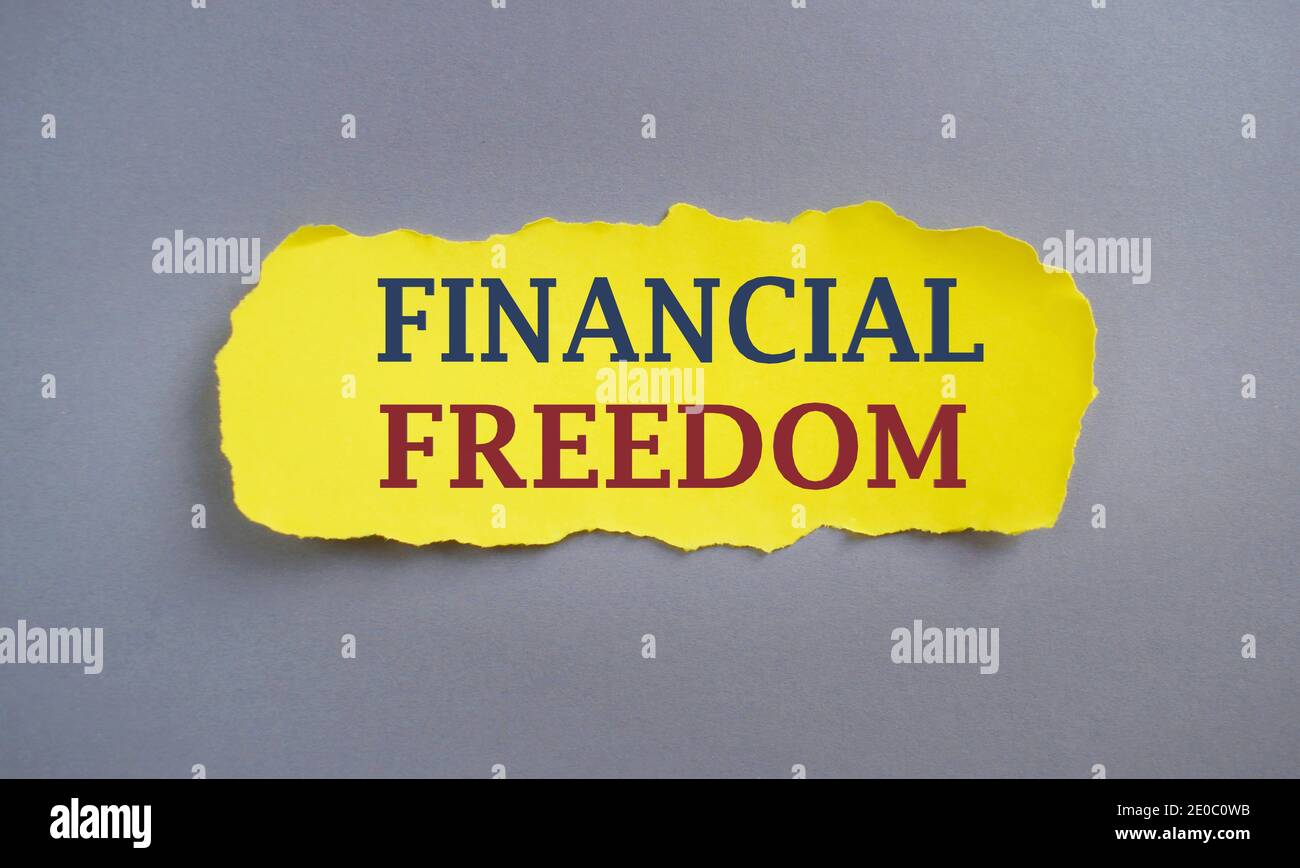 Financial Freedom text on yellow paper. Business photo text Having ...