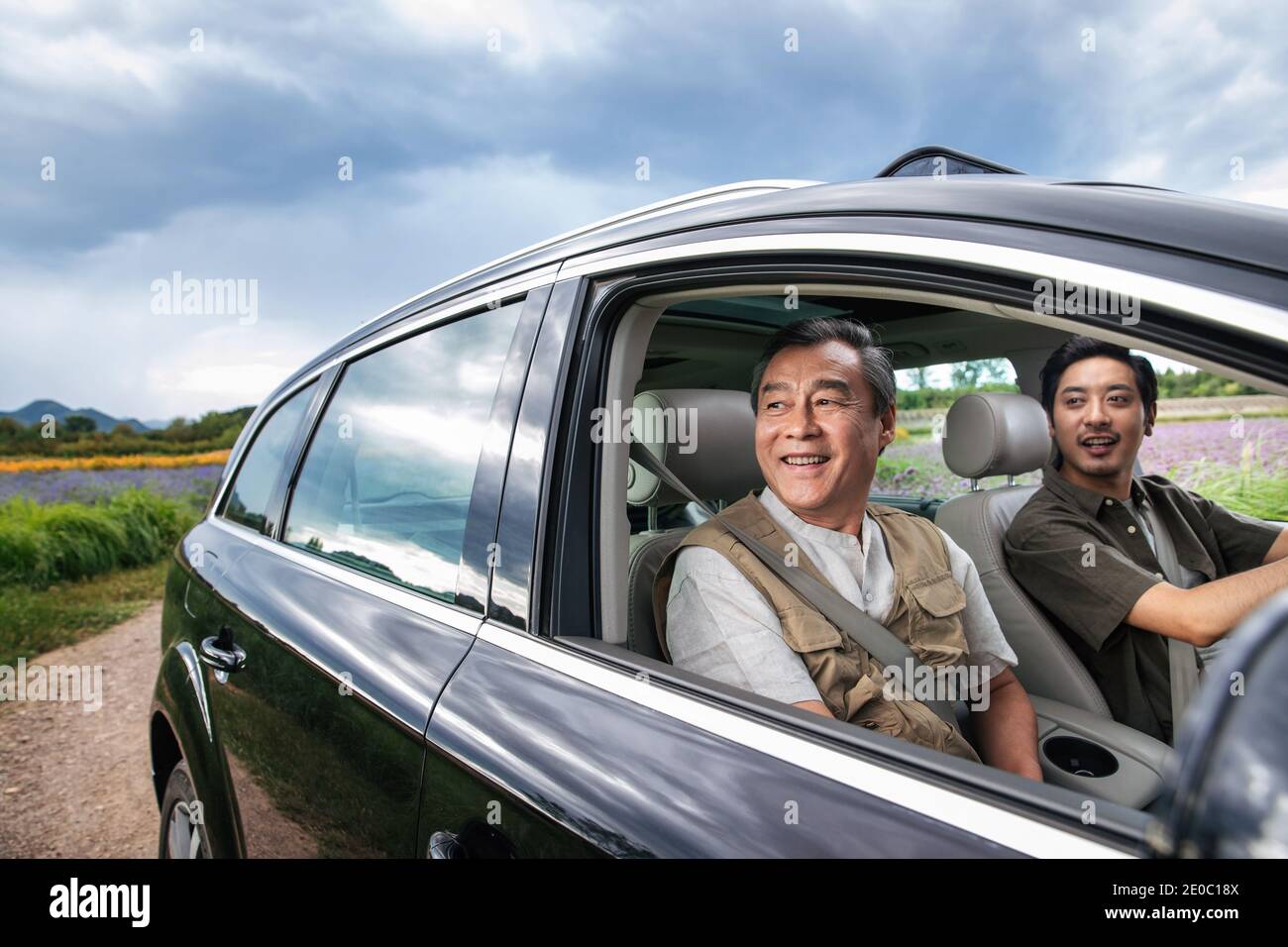 Father and son driving a car hi-res stock photography and images - Alamy