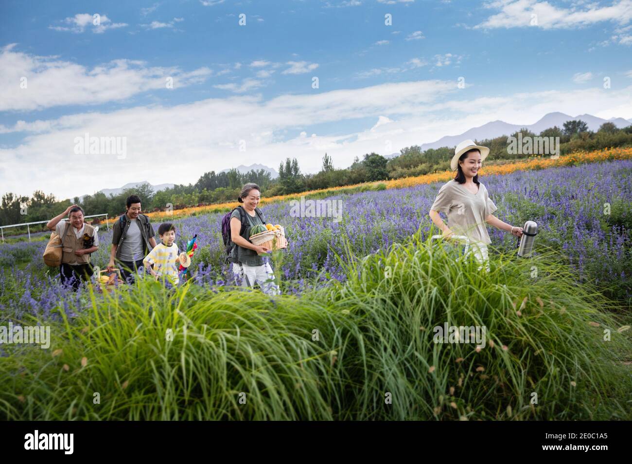 Happy family outing Stock Photo - Alamy