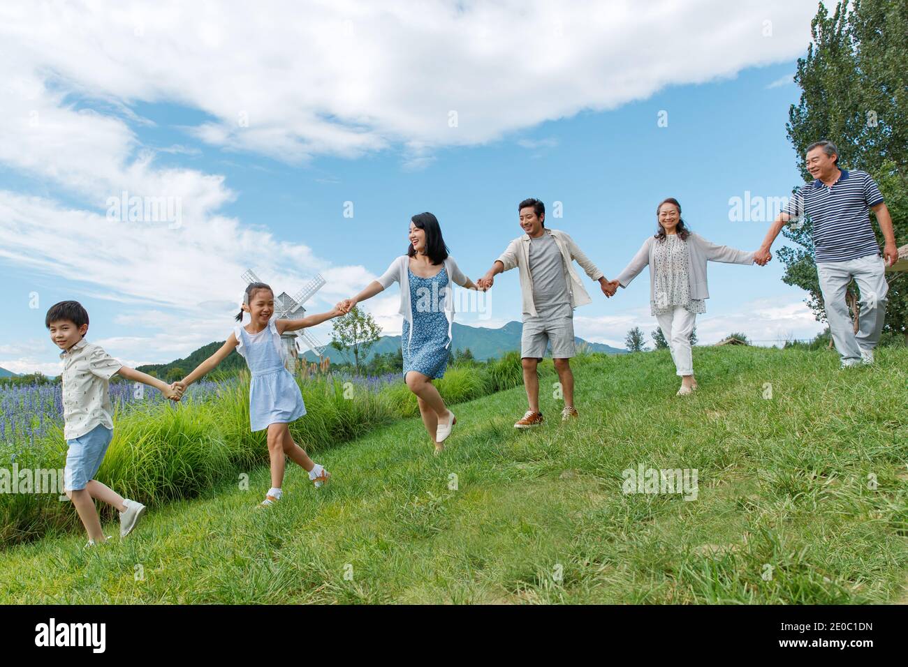 The happiness of the family in the suburbs Stock Photo - Alamy