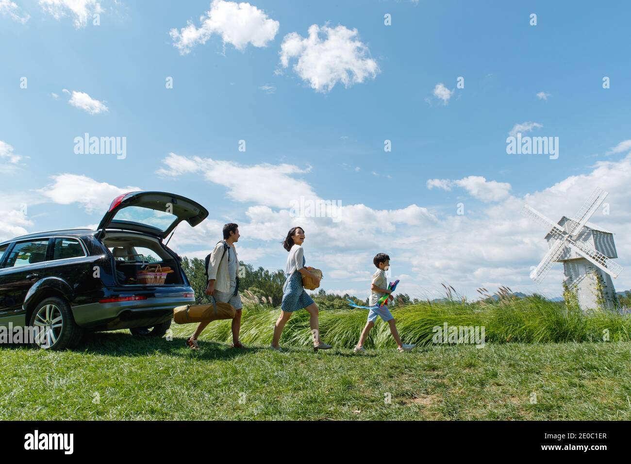 Happy happy family outing Stock Photo - Alamy