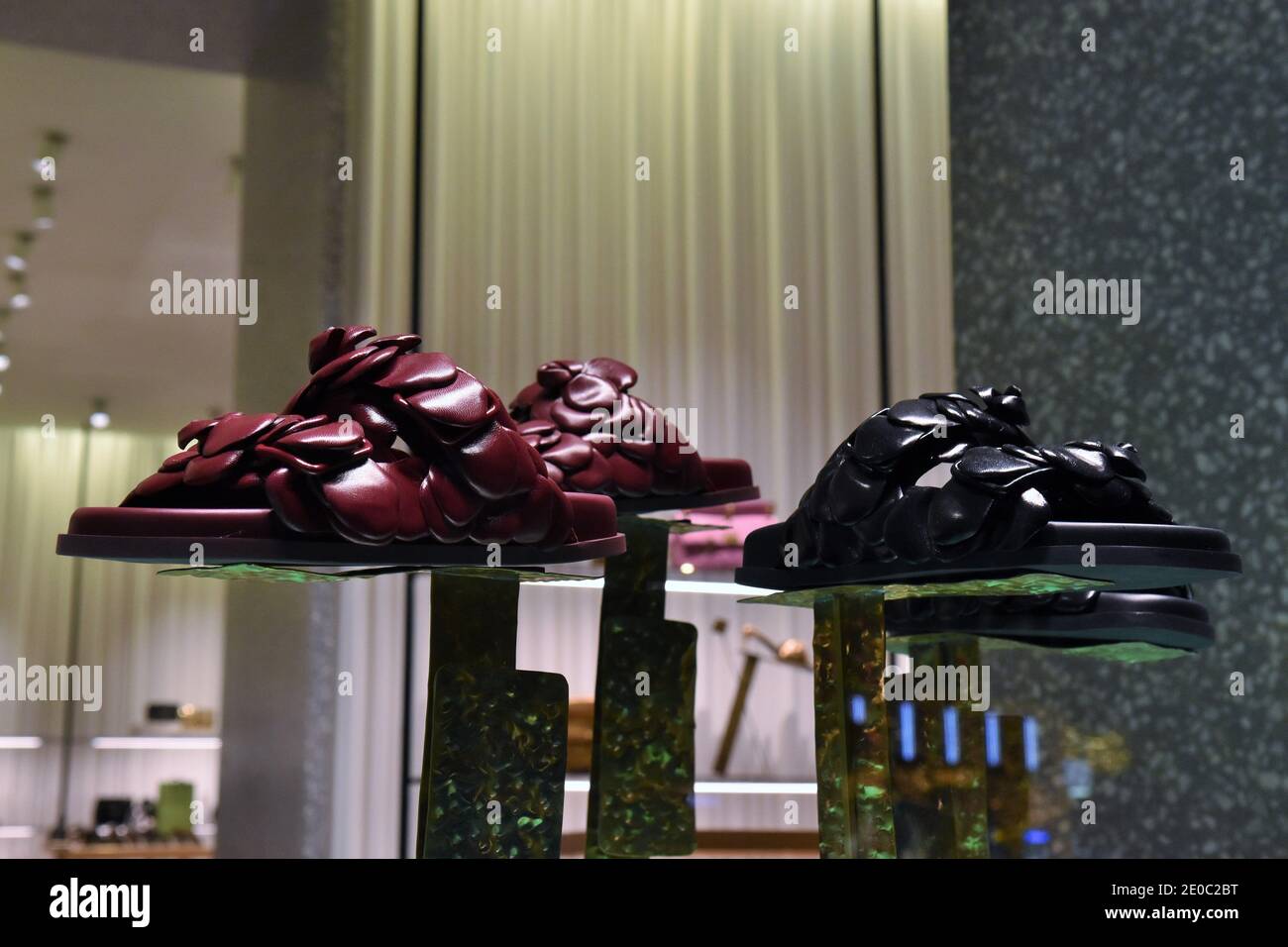SHOES ON DISPLAY AT VALENTINO BOUTIQUE IN SPAGNA SQUARE Stock Photo - Alamy