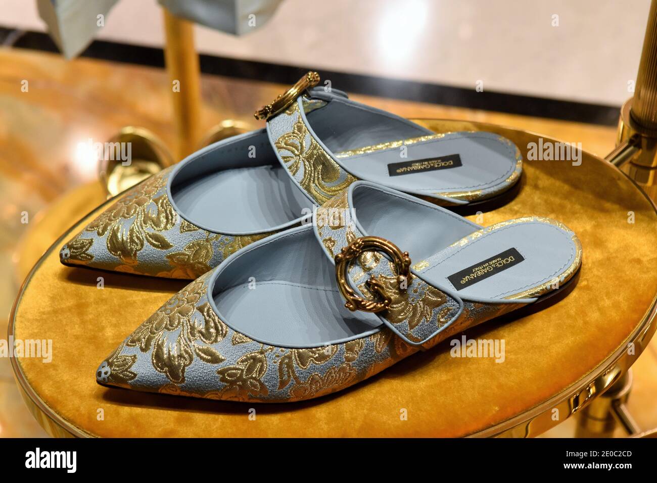 SHOES ON DISPLAY AT DOLCE&GABBANA BOUTIQUE IN SPAGNA SQUARE Stock Photo ...