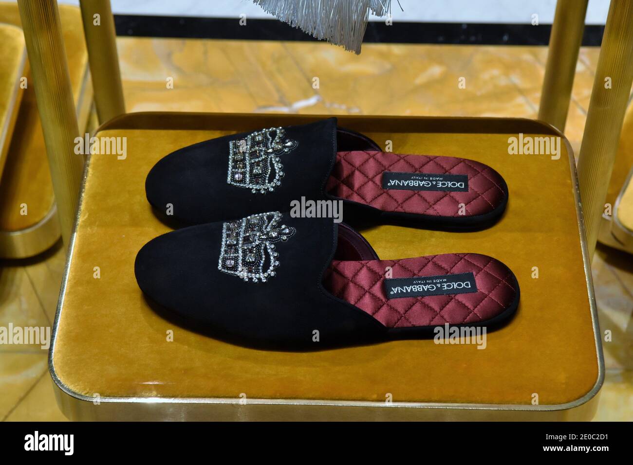 SHOES ON DISPLAY AT DOLCE&GABBANA BOUTIQUE IN SPAGNA SQUARE Stock Photo ...