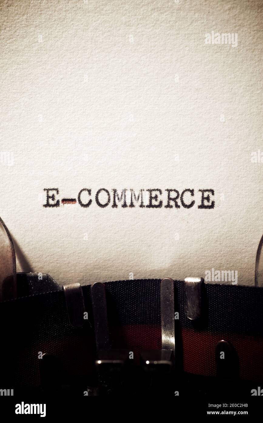 E-commerce word written with a typewriter Stock Photo - Alamy