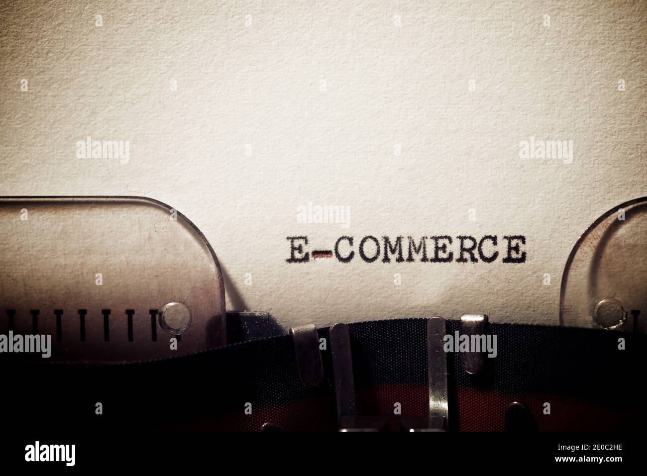 E-commerce word written with a typewriter Stock Photo - Alamy