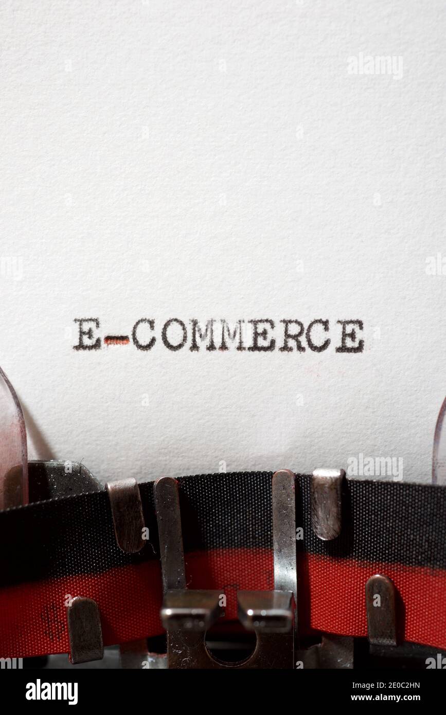 E-commerce word written with a typewriter Stock Photo - Alamy