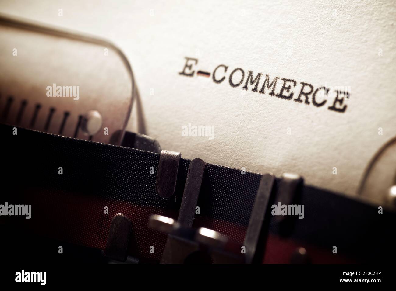 E-commerce word written with a typewriter Stock Photo - Alamy