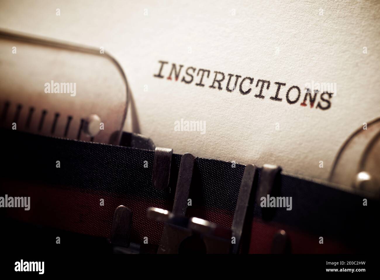 Typed instructions hi-res stock photography and images - Alamy