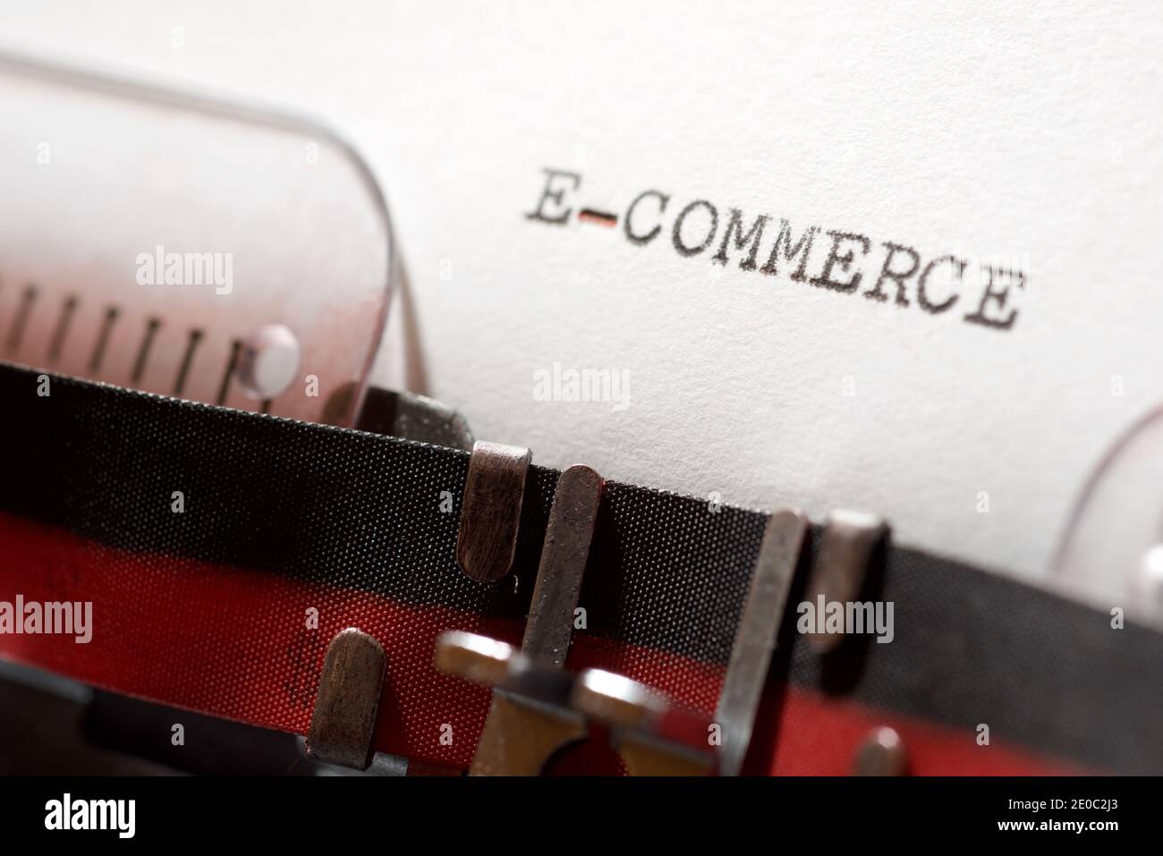 E-commerce word written with a typewriter Stock Photo - Alamy