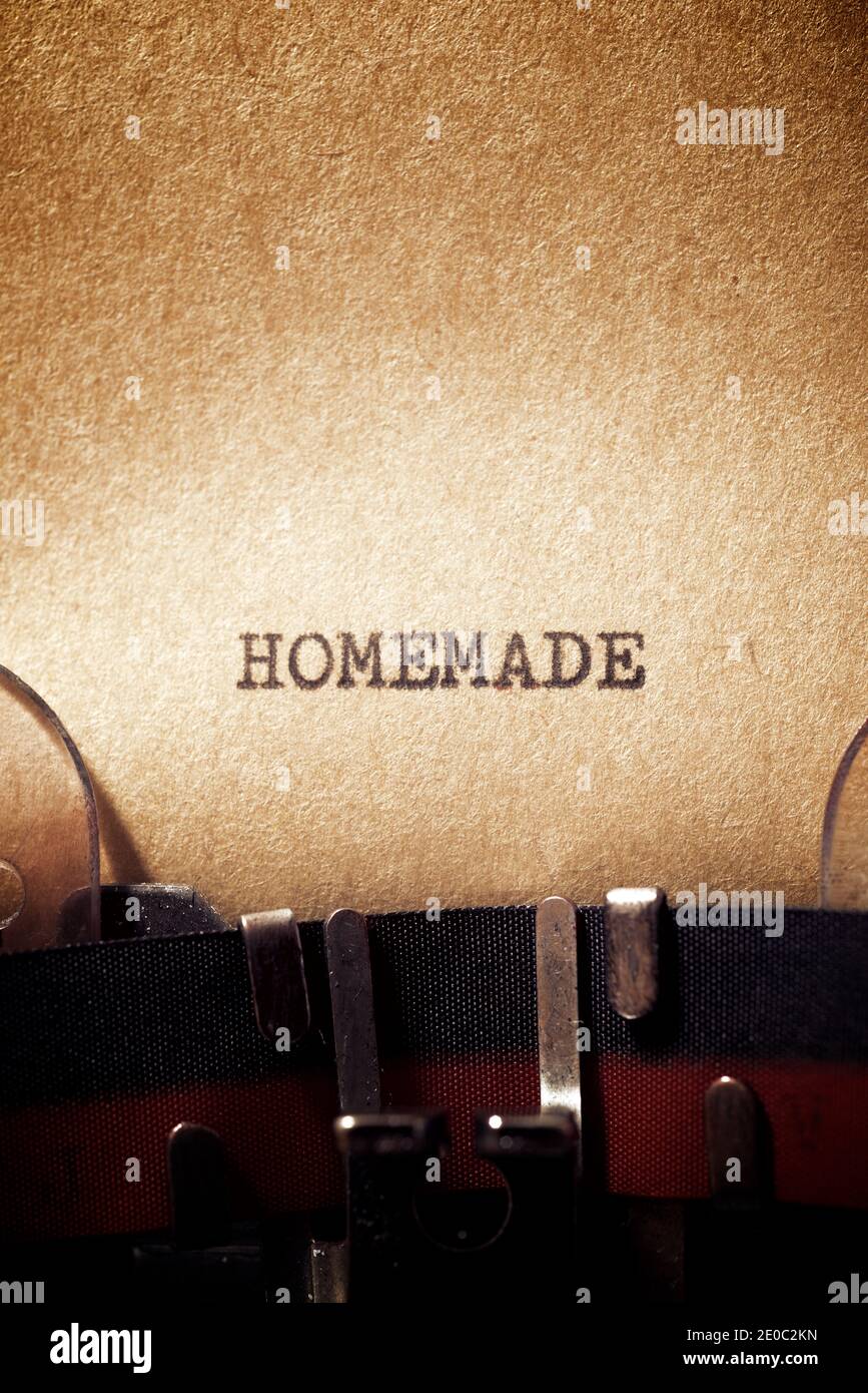 Homemade word written with a typewriter Stock Photo - Alamy