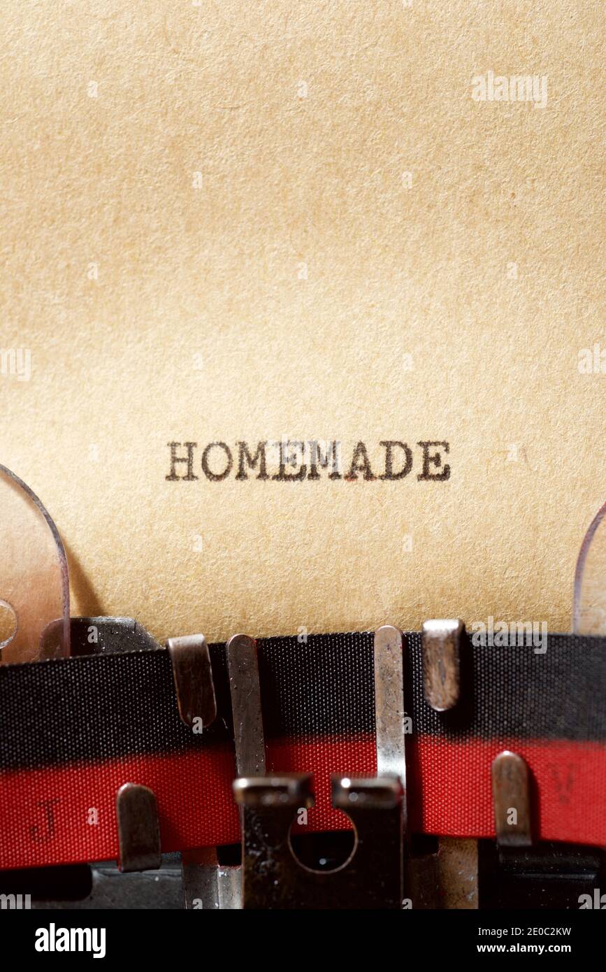 Homemade word written with a typewriter Stock Photo - Alamy