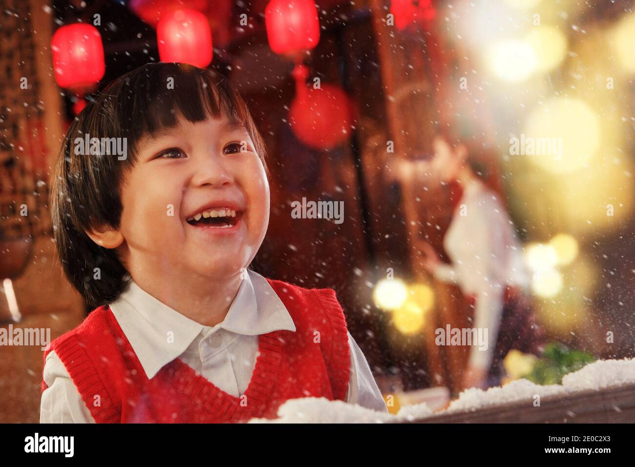 Lovely boy looked out the window Stock Photo - Alamy