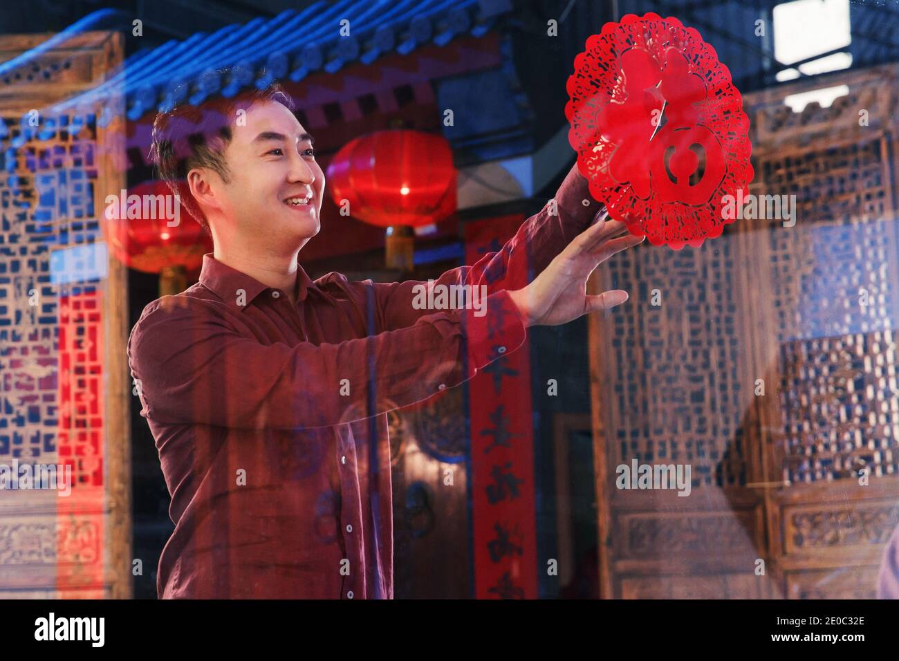 Paste paper-cut young man Stock Photo - Alamy