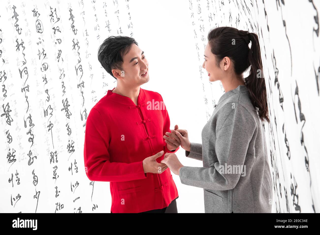Chinese style costumes young partner Stock Photo - Alamy