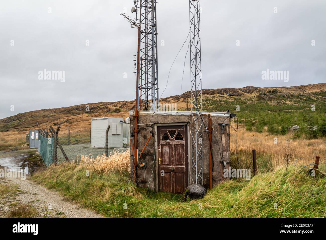 Communications tower in Glenties, County Donegal - Ireland Stock Photo ...