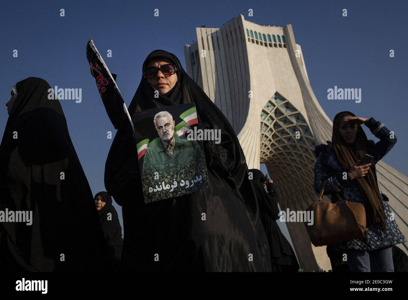 File Photo Dated January 6 2020 Of Iranian Mourners Attend The Funeral