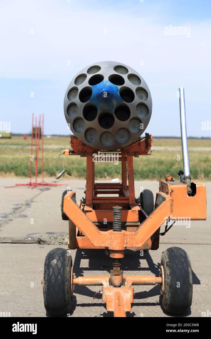 Aerial bomb on a stand at the airfield Stock Photo - Alamy