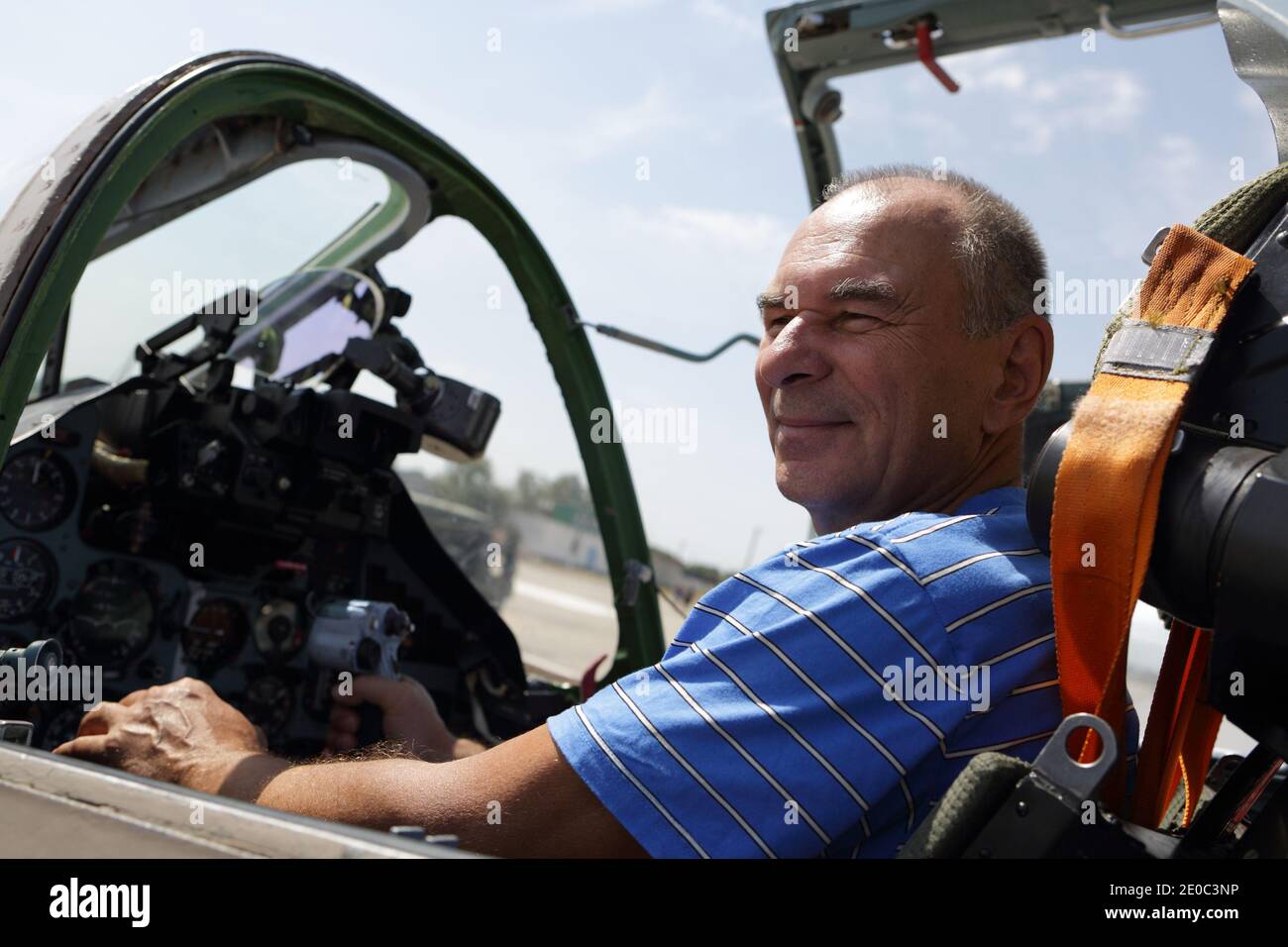Portrait of a senior man in fighter cockpit Stock Photo - Alamy
