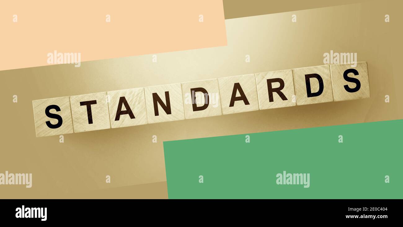 Standards Word Written on Wooden Cubes. Policies concept Stock Photo ...