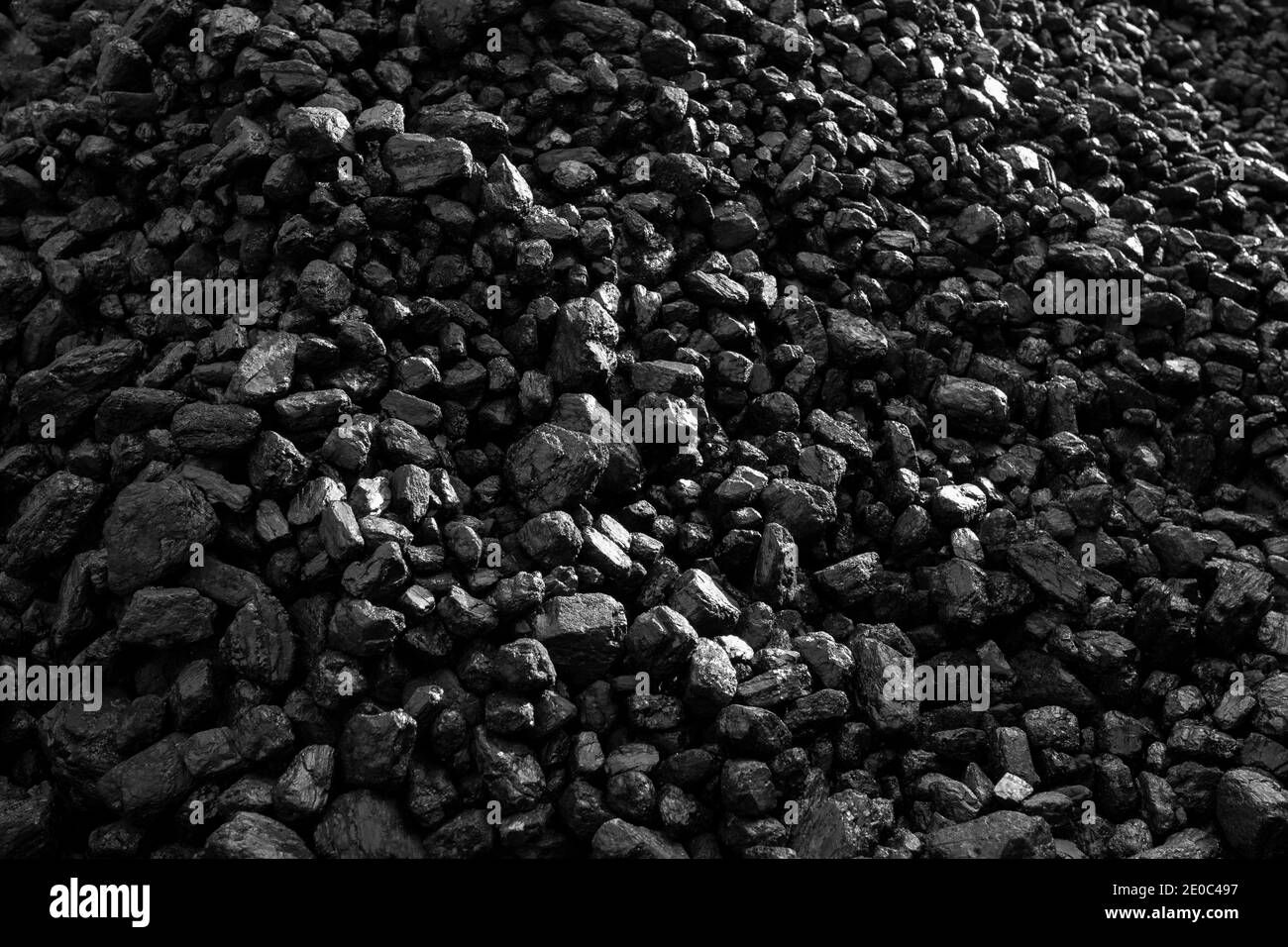 Coal stacked outdoors. Fossil fuel concept. Textured background Stock ...