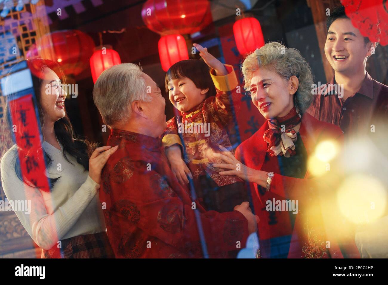 Three generations of happy reunion Stock Photo - Alamy