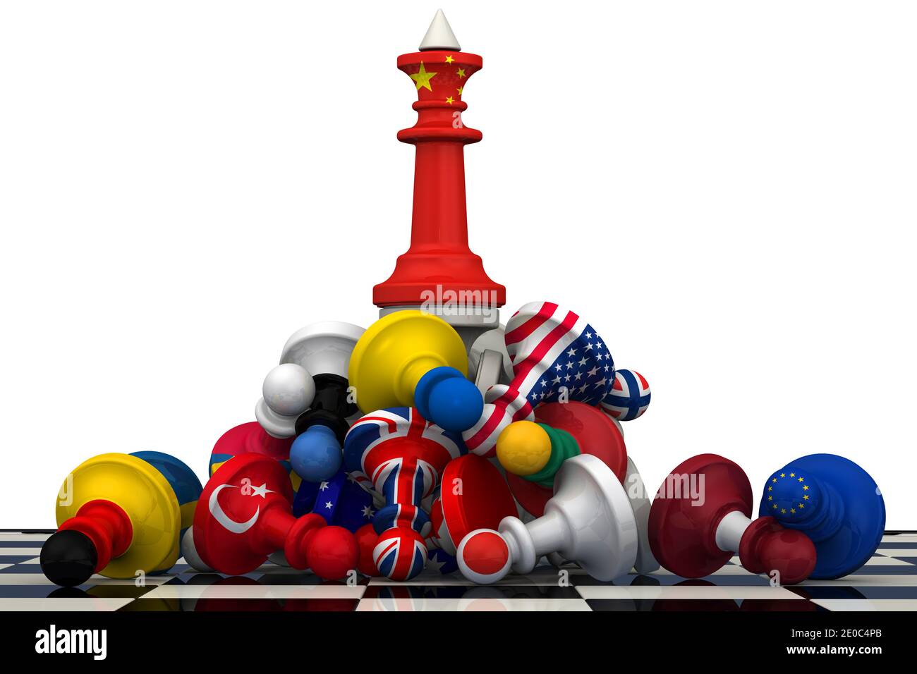 The dominance of China in geopolitics. Chess figure - king in China ...