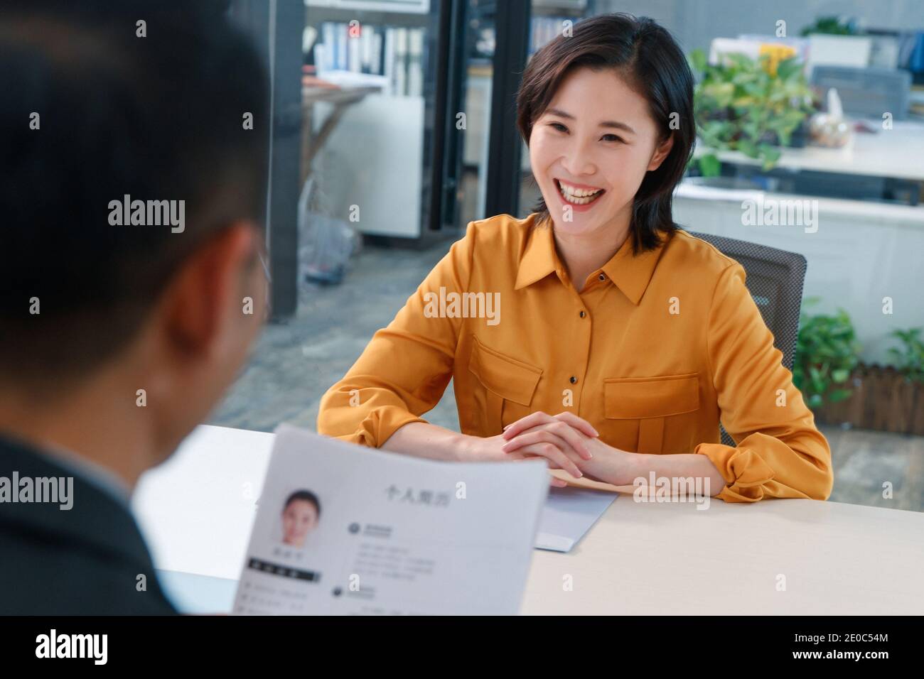Young women to participate in a job interview Stock Photo - Alamy