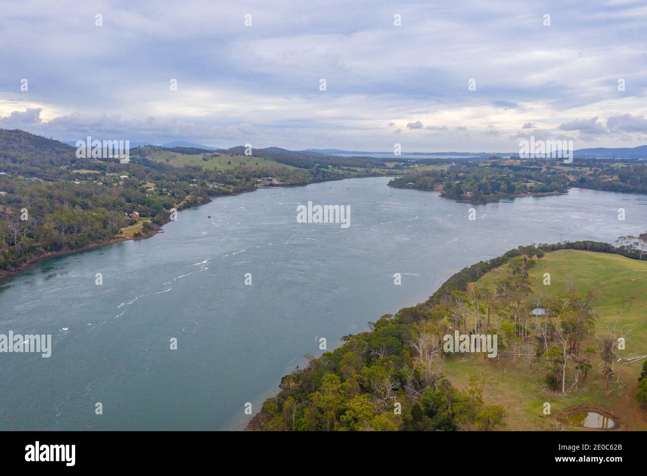 Aerial view of Tamar river in Tasmania, Australia Stock Photo - Alamy