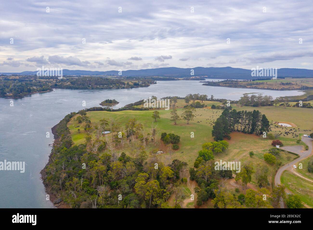 Aerial view of Tamar river in Tasmania, Australia Stock Photo - Alamy