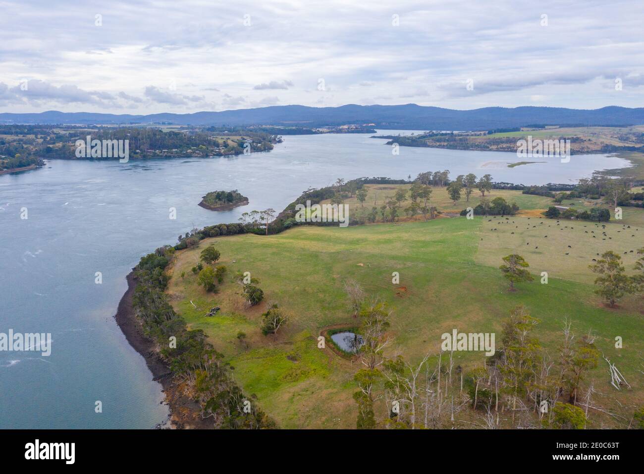 Aerial view of Tamar river in Tasmania, Australia Stock Photo - Alamy
