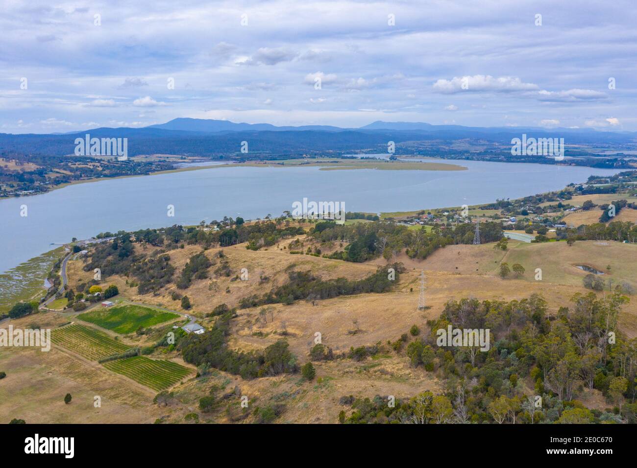 Aerial view of Tamar river in Tasmania, Australia Stock Photo - Alamy