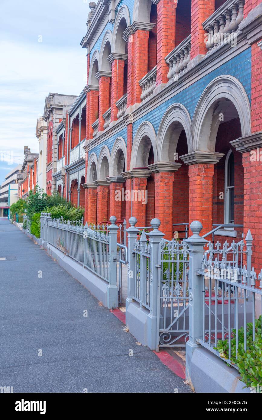 Traditional brick houses in center of Launceston, Australia Stock Photo ...