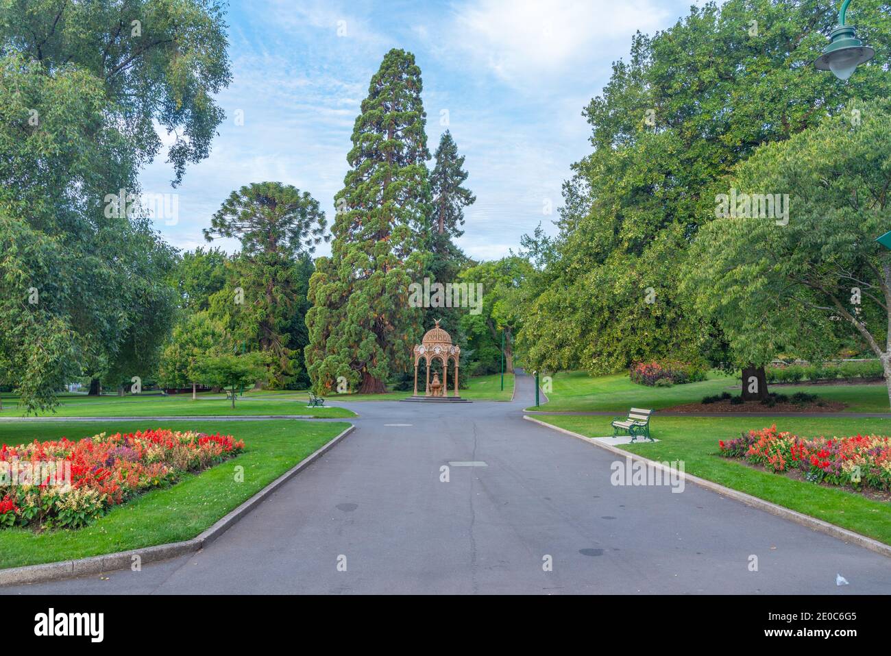 Sunset over city park in Launceston, Australia Stock Photo - Alamy