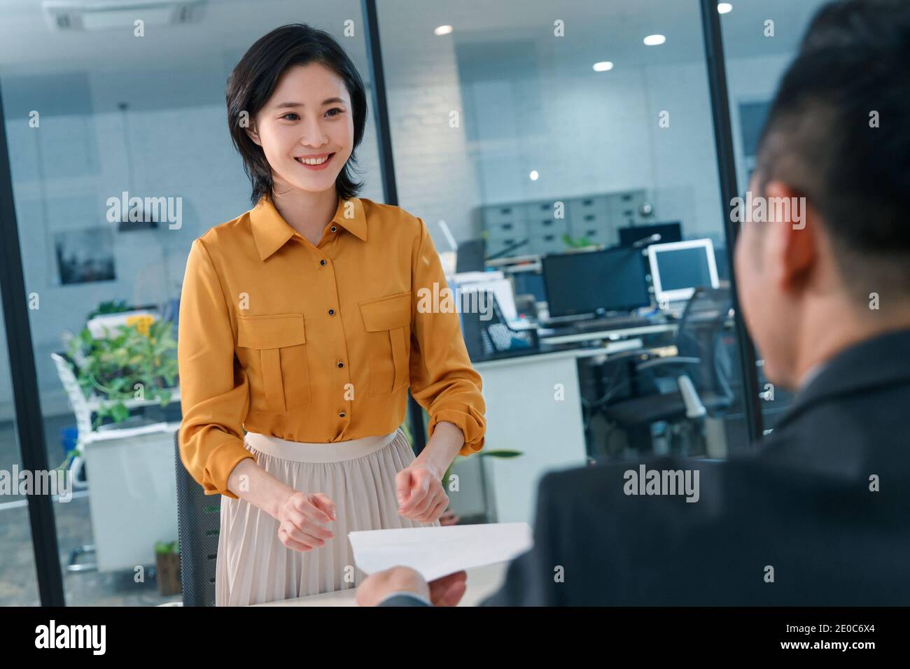 Young women to participate in a job interview Stock Photo - Alamy