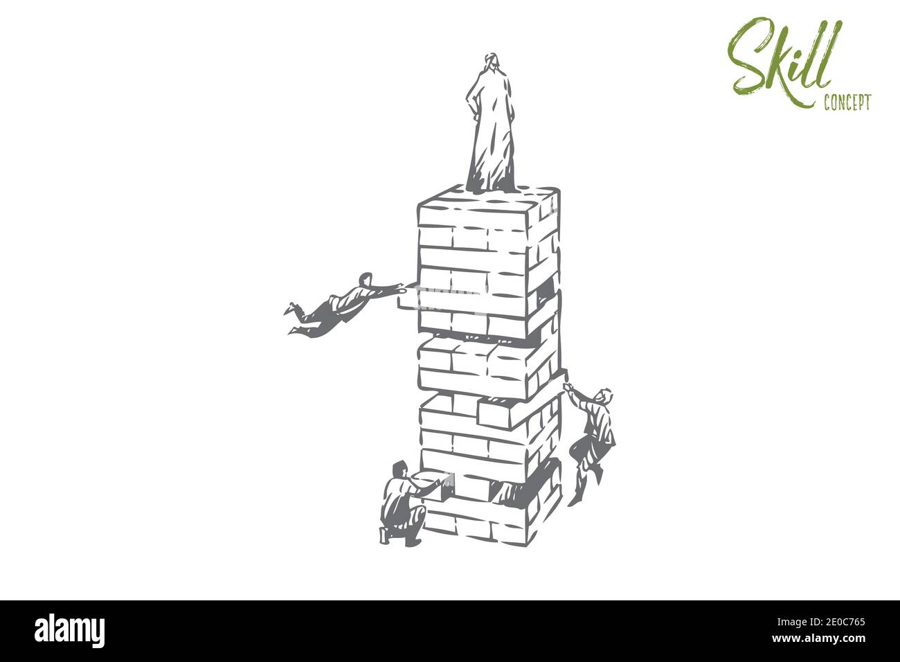 Skill concept sketch. Standing on top of everyone. Arab man, leader ...