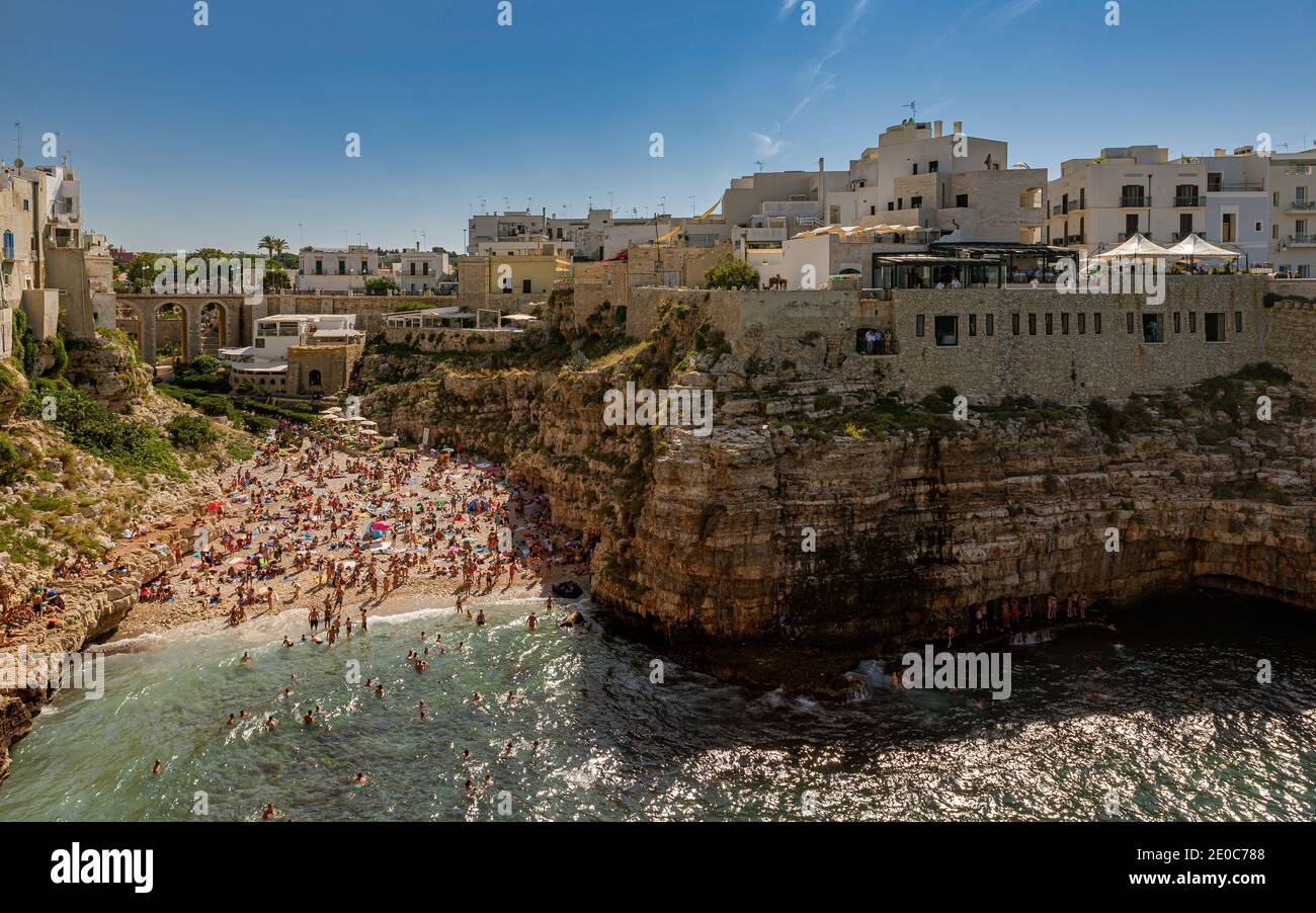 Eurpoe, Italy, Polignano a Mare. Scenic view of Lama Monachile Cala ...