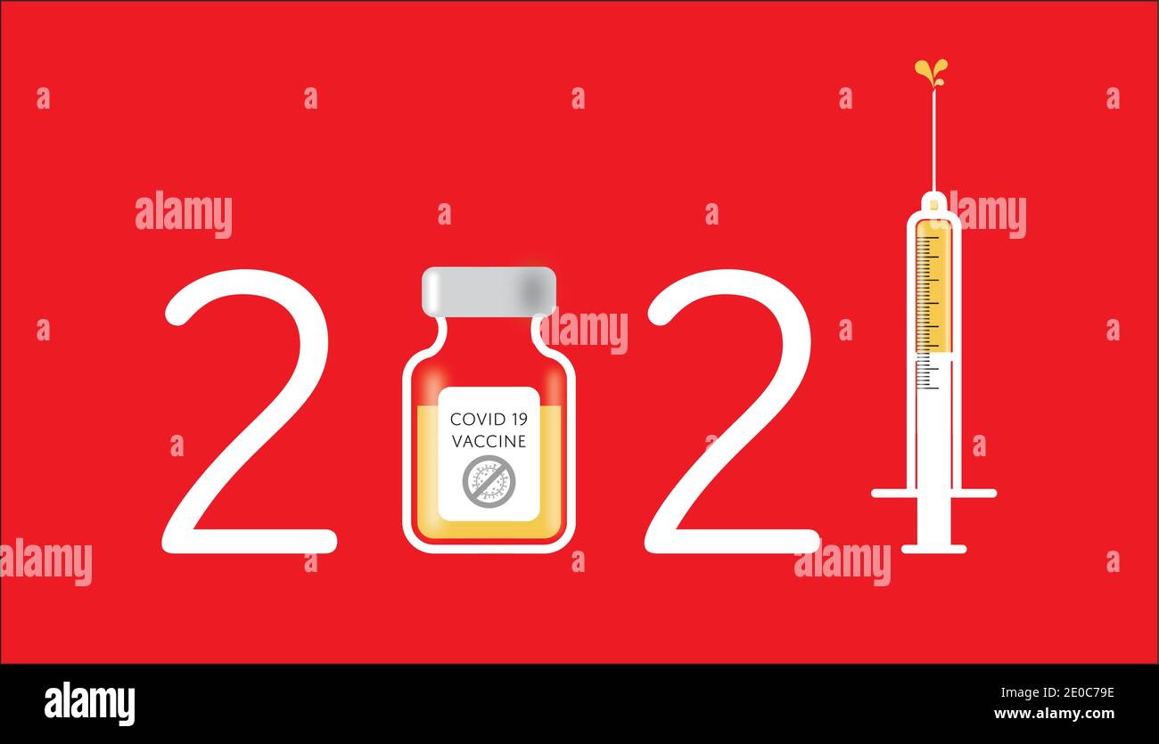 Syringe vaccine on red Stock Vector Images - Alamy