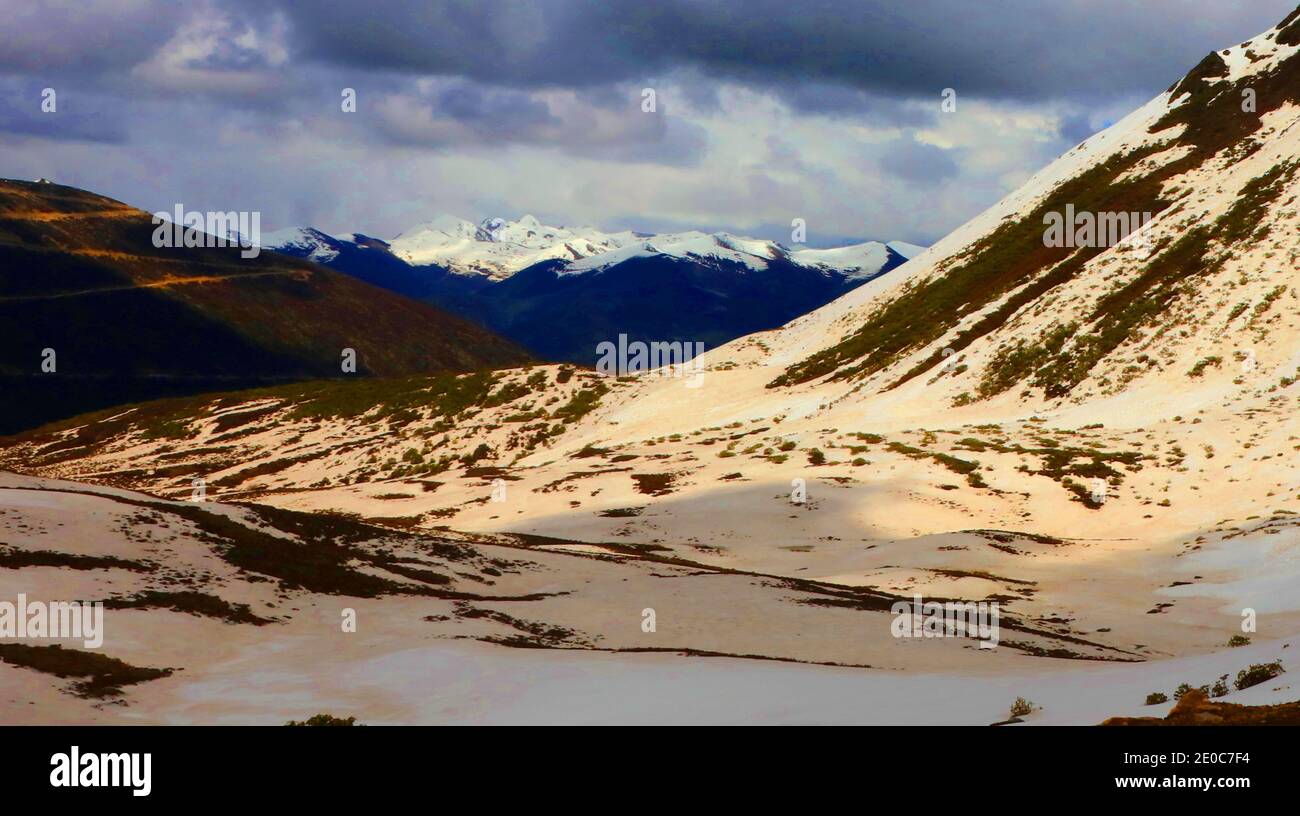 Nyingchi color gerahs mountain in Tibet Stock Photo - Alamy