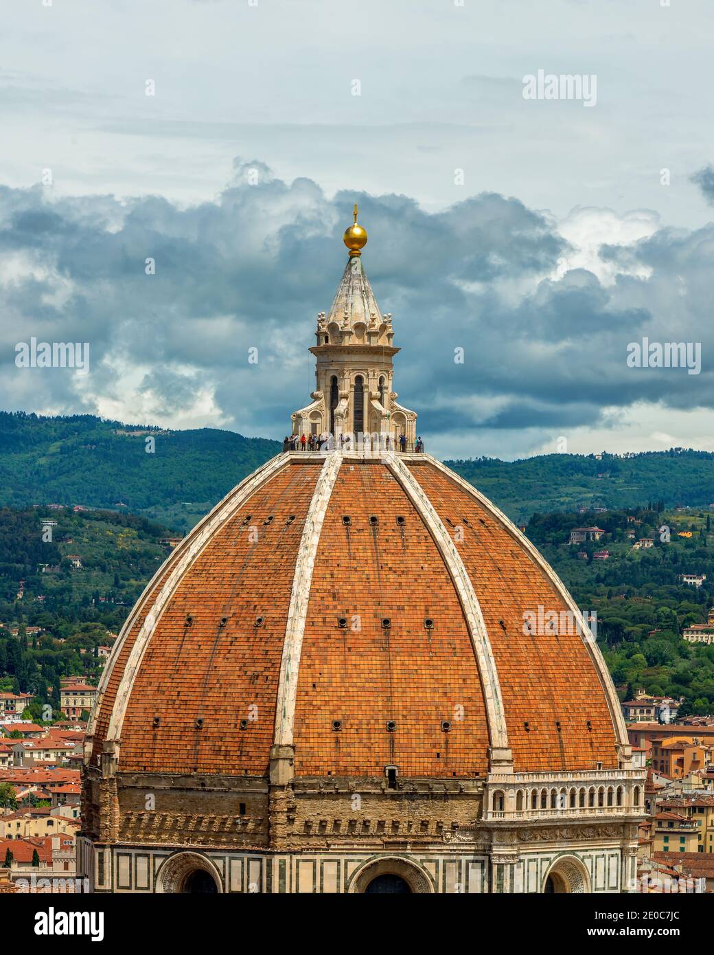 Europe, Italy, Florence, Roof of the Florence dome. Popular tourist ...