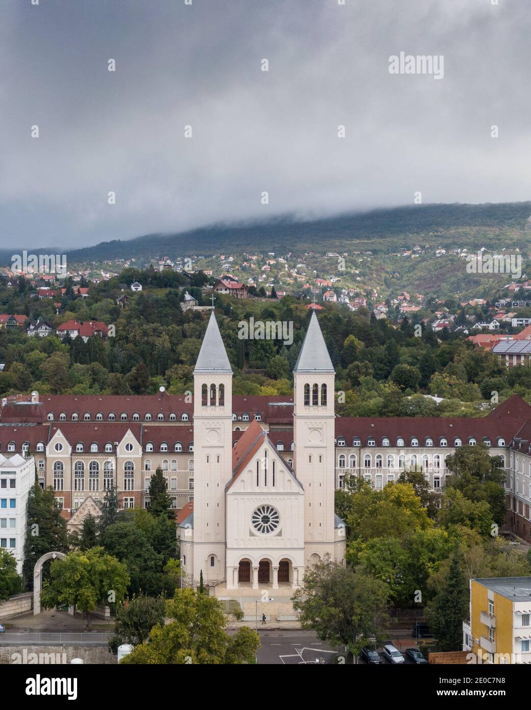 Aerial view of Piusz Church in Pecs, Hungary Stock Photo - Alamy